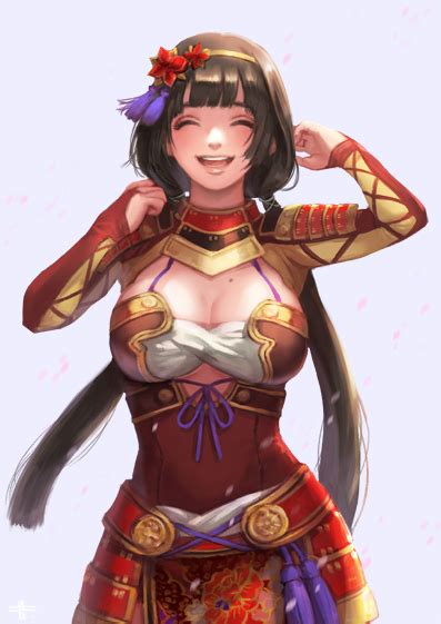 Mitsuya Ii Naotora Sengoku Musou Armor Arms Up Black Hair Blunt