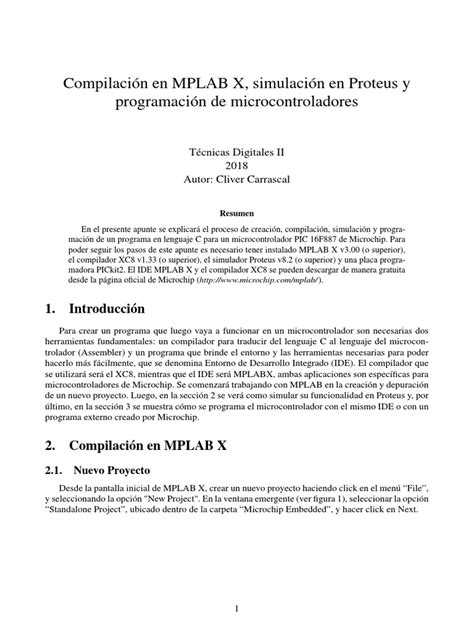 Apunte De Mplab Y Proteus Pdf Microcontrolador Ingeniería Informática