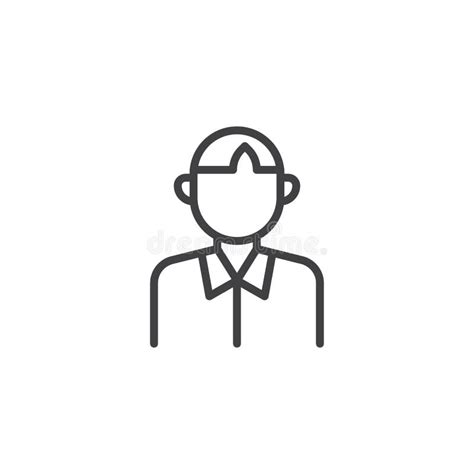 Young Man Line Icon Stock Vector Illustration Of Person 140948384