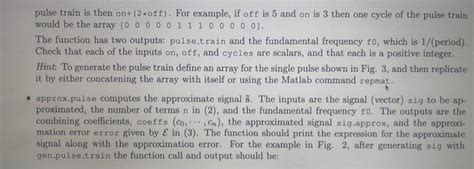 Solved In This Assignment You Will Write A Matlab Function