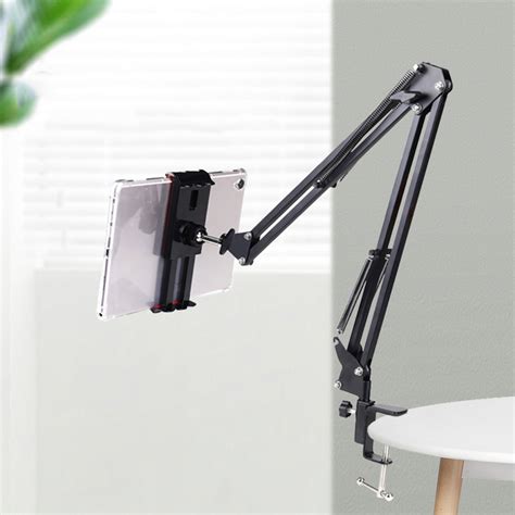 26cm Tablet Clip 360° Rotating Long Arm Phone Tablet Holder Overhead