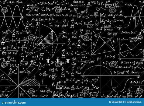 Math Endless Vector Texture With Handwritten Mathematical Formulas Equations And Geometry