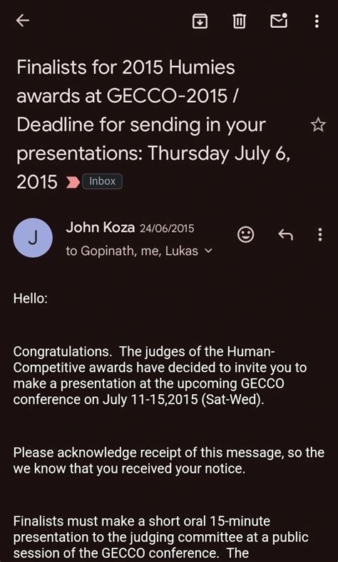Luca Parisi On Linkedin Geneticprogramming Humies Finalist