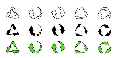 Premium Vector Recycle Icon Symbol Set Rotation Arrow Illustration