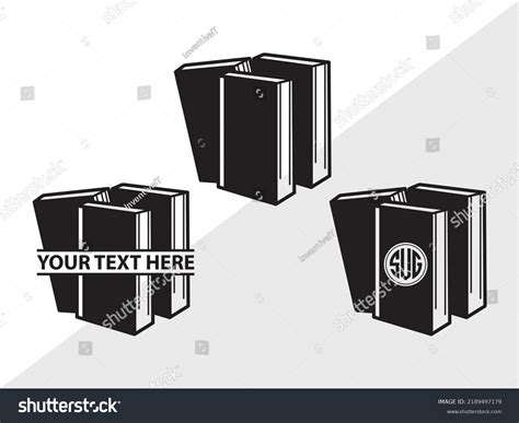 Book Monogram Svg Printable Vector Illustration Stock Vector Royalty