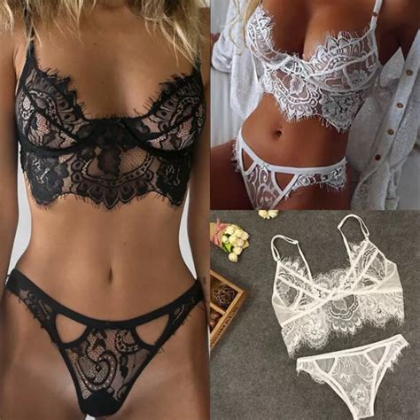 Frauen Sexy NachtwÄsche Dessous Spitzen Bh Damen Tanga Unterwäsche Set