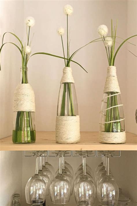 Diy Recycled Vase Bottles To Add Decorations For Your Home Diy Glass