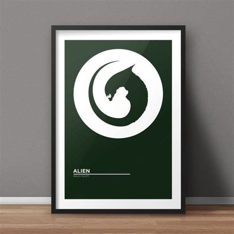 Alien Poster Movie Poster Minimalist Poster Flat Poster Design