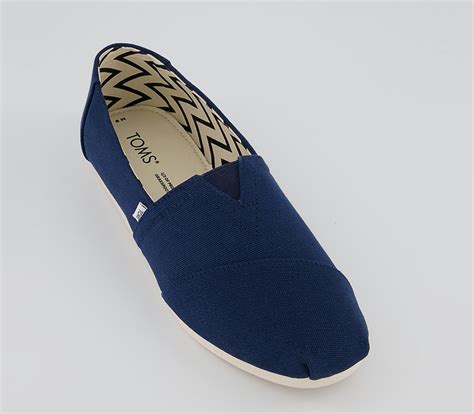 Toms Toms Classic Alpargata Slip Ons Navy Recycled Cotton Canvas Men