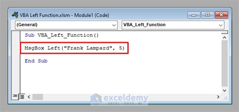 How To Use The Left Function In Vba In Excel 2 Examples Exceldemy