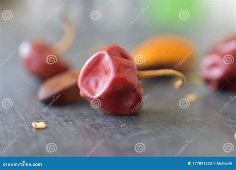 Hot And Spicy Red Round Chillies On The Abstract Background Stock Image