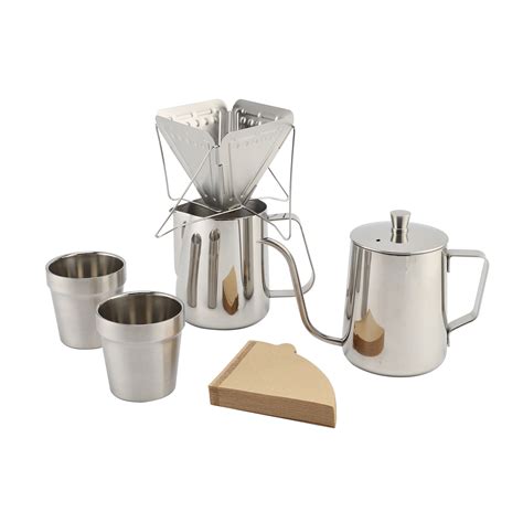 Custom Hot Sale Portable Coffee Maker Set Pour Over Drip Coffee Set Travel Bag T Box Outdoor