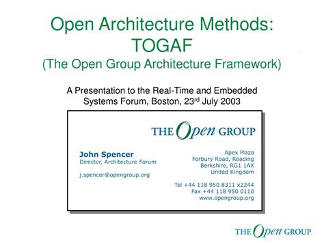 PPT Open Architecture Methods TOGAF The Open Group Architecture Framework PowerPoint