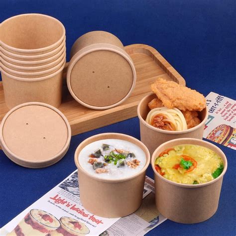 Kraft Paper Soup Container Soup Cups With Lids