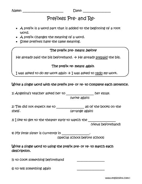 Prefixes Worksheet 21nd Grade Proworksheet