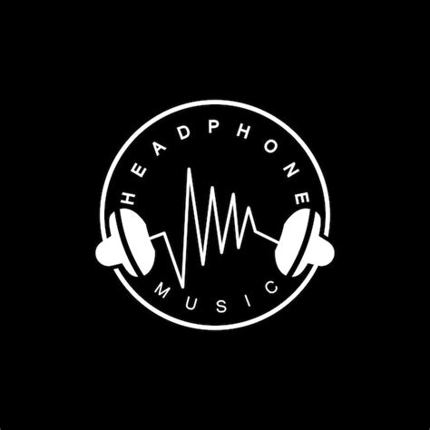 마이크와 음파가 있는 헤드폰은 라디오 방송국 로고 Dj 디스코 기호 방송 스튜디오 레이블 고객 지원 엠블럼 플랫 백 아이콘