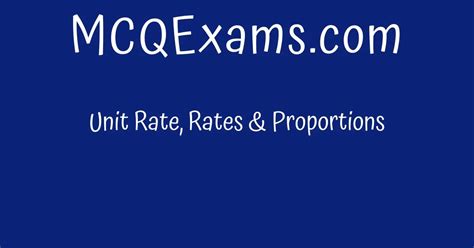 Unit Rate Rates And Proportions Solution