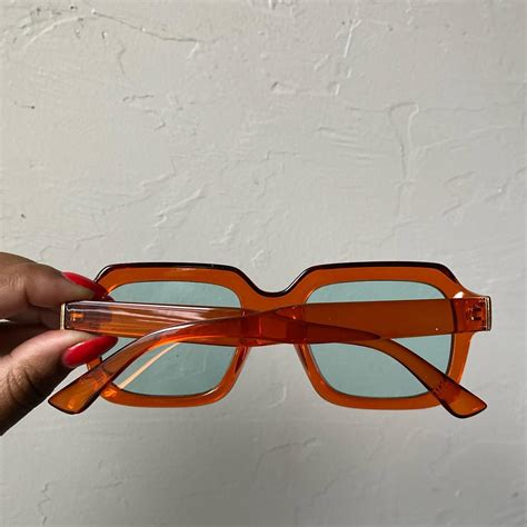 Blue Tinted Orange Sunnies Only Worn Once To Try Depop