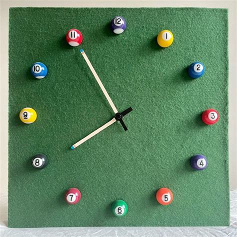 Bespoke Pool Ball Clock Decorating With Billiard Themed Items 8 Ball