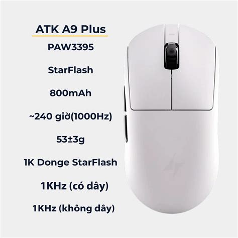 ChuỘt Atk A9 Plus X Nearlink Multi Modes TrẮng Paw339557g