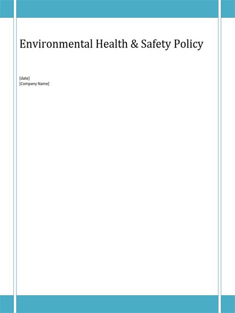Sst Ehs Policy Download Free Pdf Occupational Safety And Health Safety