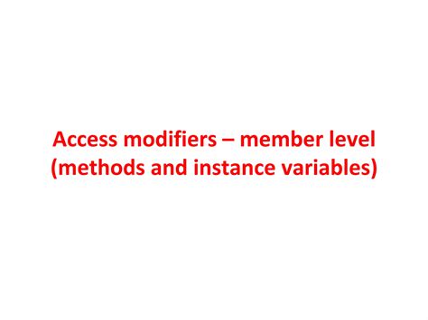 Java Access Modifiers Ppt