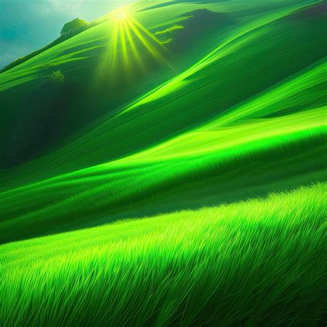 Premium Ai Image Bright Green Grass