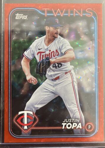 2024 Topps Update Baseball Justin Topa Red Crackle Foilboard 199 Us47 Twins Ebay