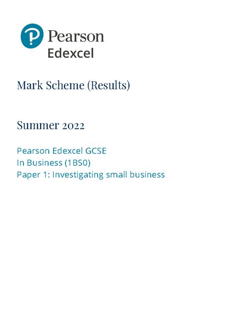 Bs Rms Practise Paper Markscheme Mark Scheme Results