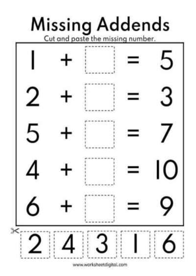 missing addends sums worksheet digital 1 teacher made resources