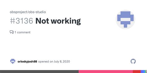 Not Working Issue Obsproject Obs Studio GitHub