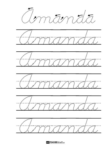 Cursive Handwriting Tracing Sheet Maker A To Z Teacher Stuff
