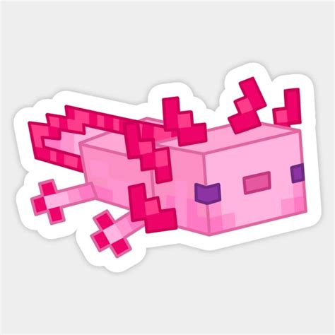 Minecraft Pink Axolotl By Splash Of Ink Minecraft Stickers Themed