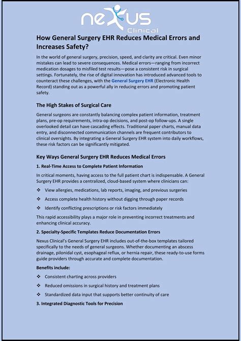 Ppt How General Surgery Ehr Reduces Medical Errors And Increases