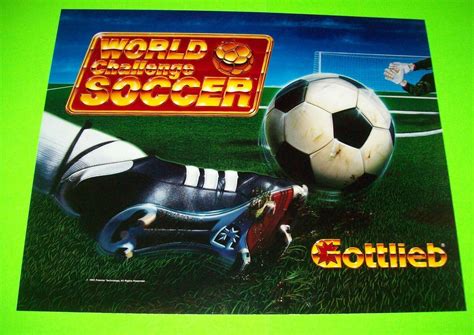 World Challenge Soccer Pinball Machine Translite Artwork Sheet 1994 Nos