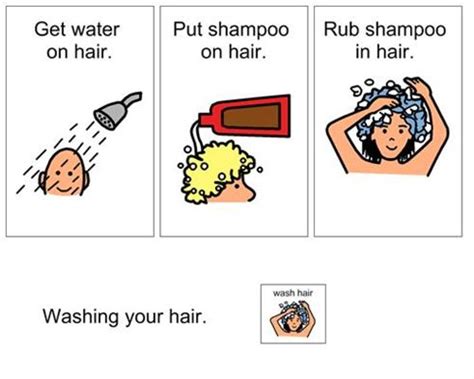 Sequence Washing Hair 1 Of 2 Speech Therapy Free Life Skills