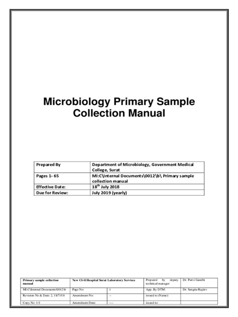 Fillable Online Clinical Microbiology Sample Collection Manual By Fax Email Print Pdffiller