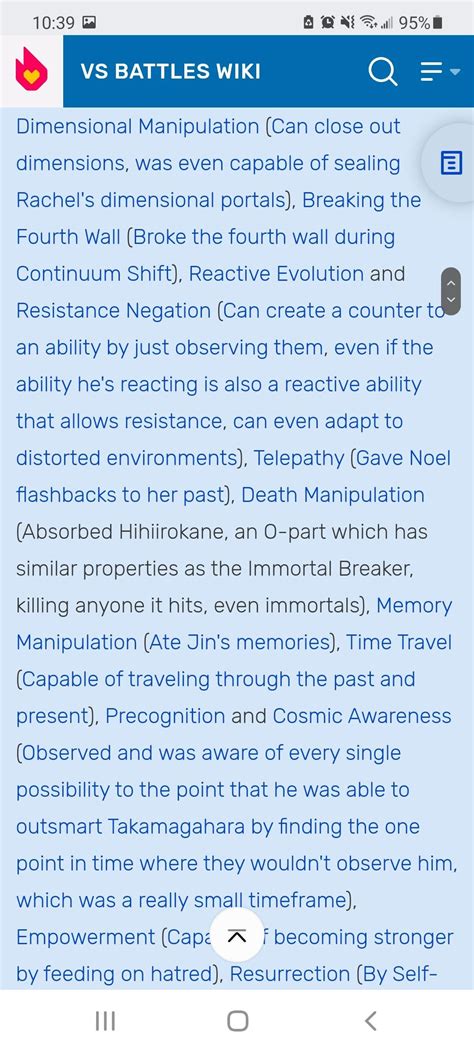 Characters With A Comically Long Abilities And Powers List On Vsbw R