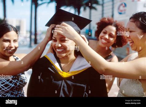 School Campus Graduation Ceremony Hispanic Woman Female Women Students