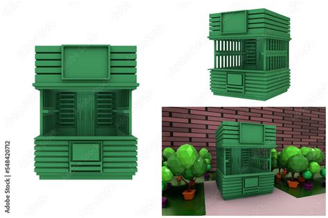 3d Render Png Illustration Sample Idea Model Booth Kiosk Perspective