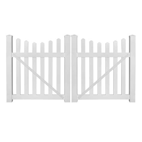 Weatherables Ellington White Vinyl Picket Fence Double Gate Kit Proarb