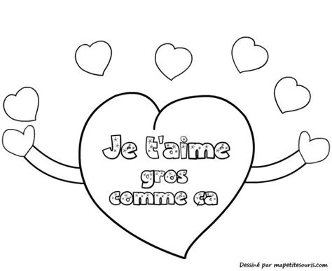 Coloriage Coeur Je Taime Gros Comme ça Dessin Gratuit à Imprimer