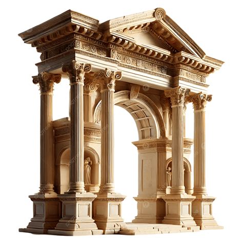 Intricate 3d Model Of A Classical Architectural Structure Featuring