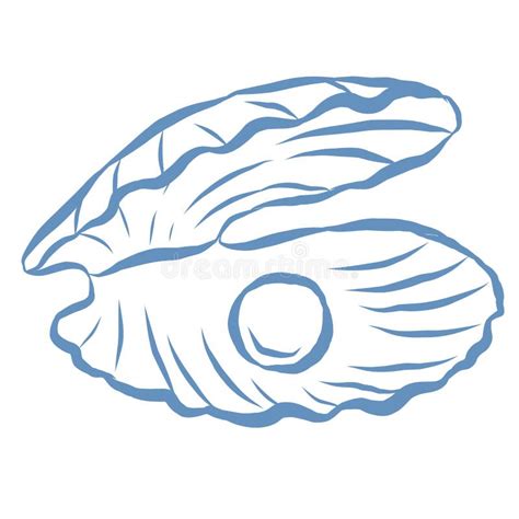 Line Art Illustration Of Shell Vector Stock Illustration