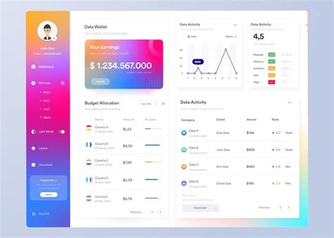 Admin Interface Design Vectors And Illustrations For Free Download