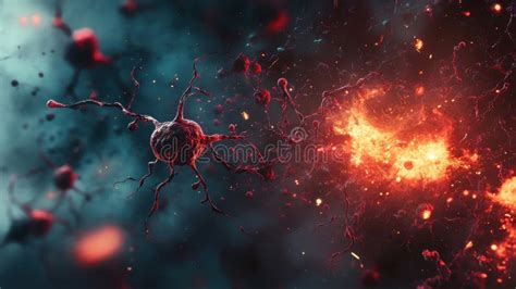 Abstract Representation Of Neurons And Synapses Illustrating Neural