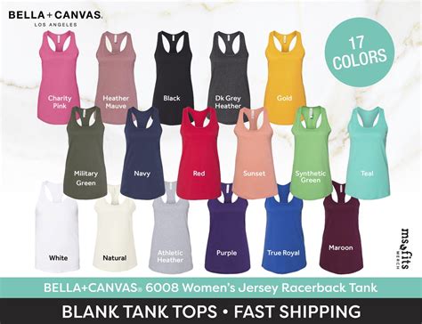 Womens Jersey Racerback Tank Bella Canvas 6008 Blank Soft And