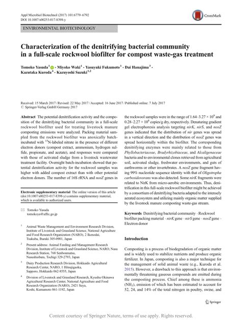 Characterization Of The Denitrifying Bacterial Community In A Full