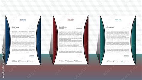 Vector De Stock Business Letter Head Template Set Of Three Letterhead