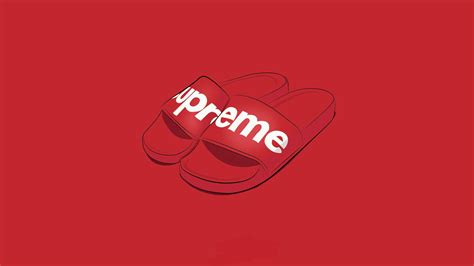 Descargar Fondos De Diapositivade La Marca Supreme En Color Rojo